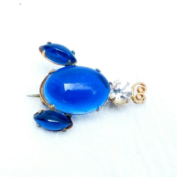 Vintage | Jewelry | Vintage Jelly Belly Cobalt Blue Glass Rhinestone ...